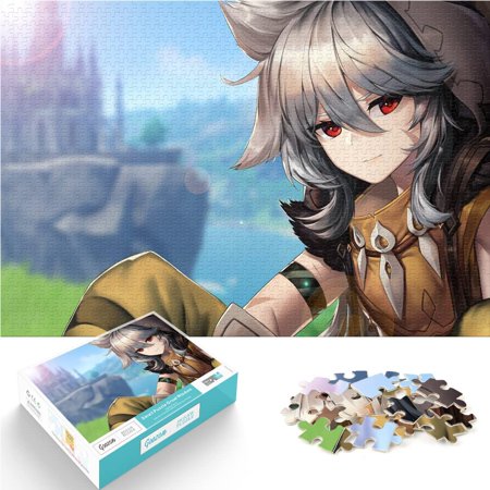 1000 Piece Circular Puzzle Brain Intelligence Challenge Diameter 26.5 inches Genshin Impact ...