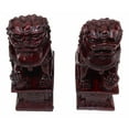 Feng Shui 4" Red Fu Foo Dog Guardian Lions Wealth Protection Statue ...