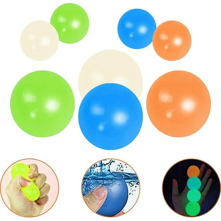 8Pcs Ceiling Sticky Balls Decompress Stress Relief Balls Luminescent ...
