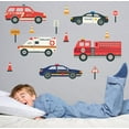 Emergency Vehicles Wall Decals Fire Trucks, Ambulance, Police Cars Wall ...