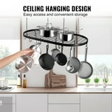 BENTISM 36 inch Kitchen Pan Holder, Ceiling Mount Cookware Hanging Pot ...