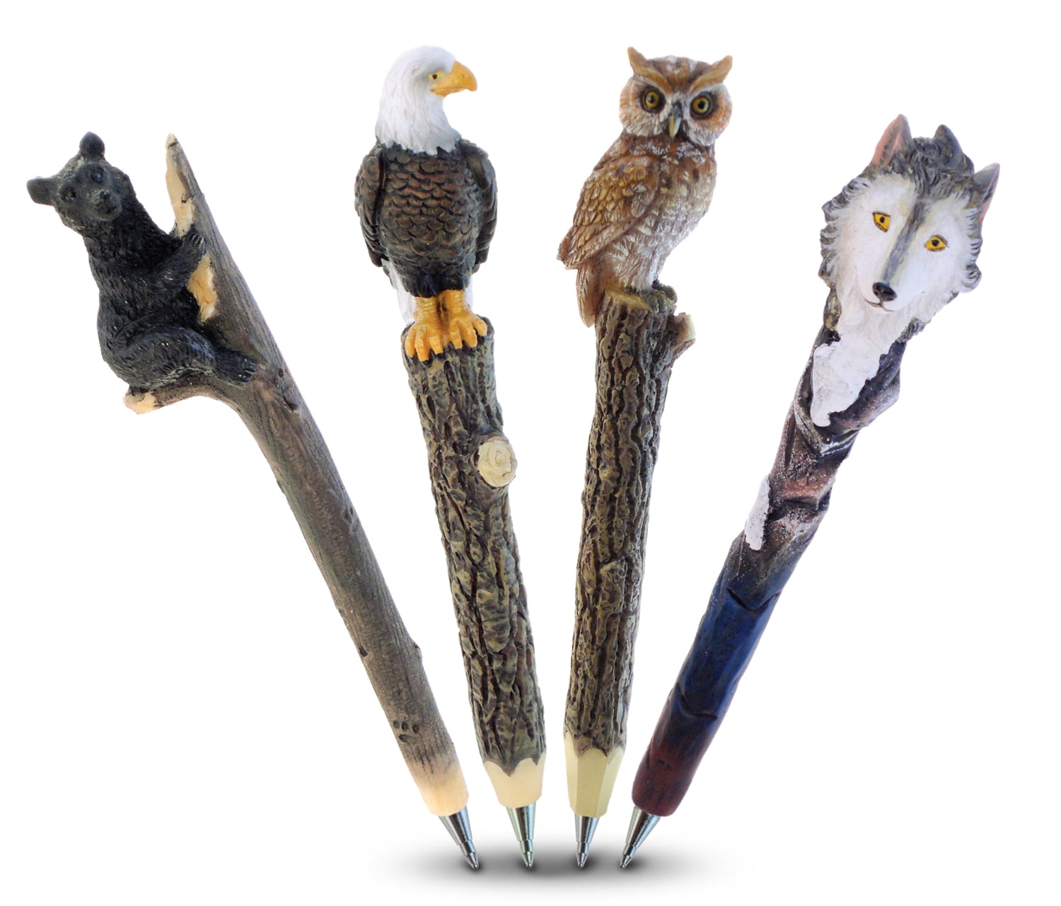 Puzzled Resin Planet Pen collection - Wolf, wolf, eagle and black bear ...