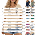 Baberdicy Women's Solid Color Cotton Linen Loose Top with Pockets Crew ...