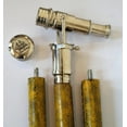 Ocean Instruments Vintage Wooden Leather Walking Stick with Brass Spy ...
