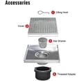 Square Shower Drain 6 inch Comes with Removable Square Hole Panel by ...