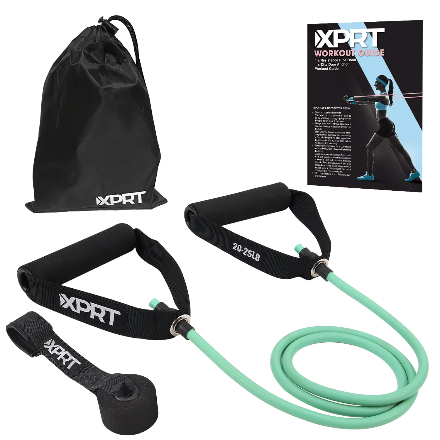 XPRT Fitness Single Resistance Band Home Gym Exercise Band with Handles ...