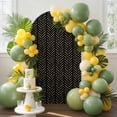 Black Yellow Geometric Arch Backdrop Cover 6.6x3.3 Ft, Spandex Wedding ...