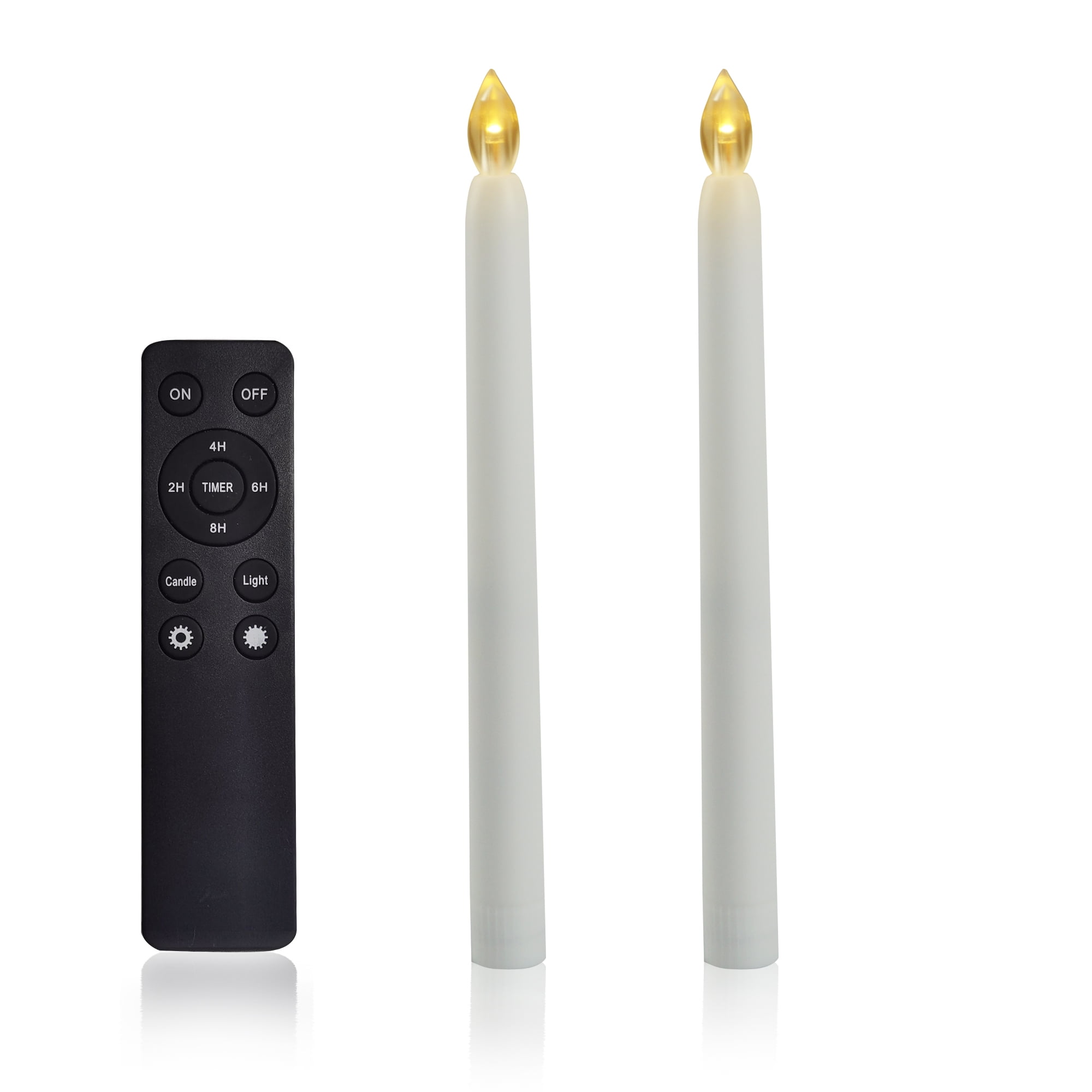 Battery Operated Taper Candles with Remote and Timer, Realistic ...