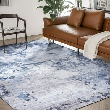 Abani Regal Collection Elegant Modern 4' x 6' Agate Stone Blue Grey ...