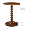 Linon Tara Round Spindle Side Table in Hazelnut Finished Rubberwood ...