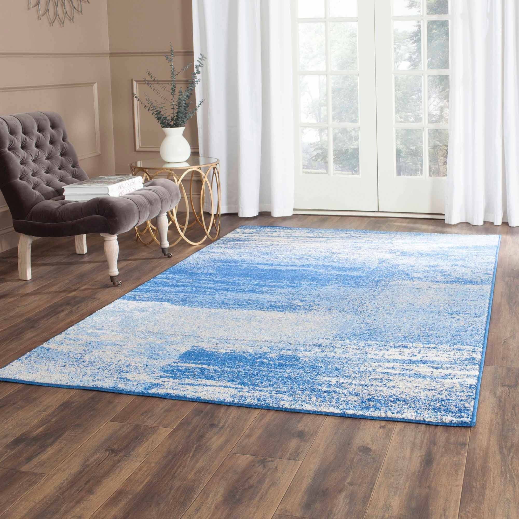 SAFAVIEH Adirondack Rudyard Abstract Area Rug, Silver/Blue, 5'1" x 7'6 ...