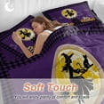 Halloween Bedding Duvet Cover Set Queen Size 4 Pieces Witch Cat Castle ...