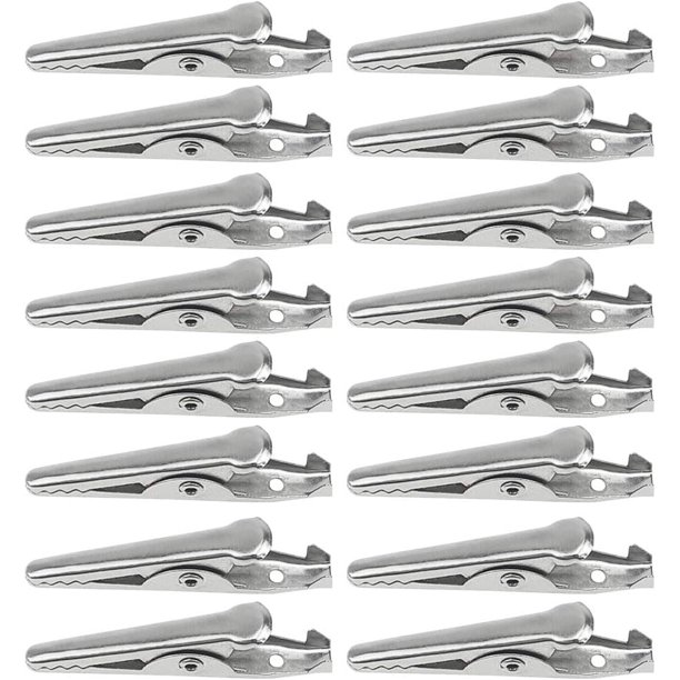 60 Pieces 35mm Silver Metal Test Alligator Clips Electrical Alligator ...