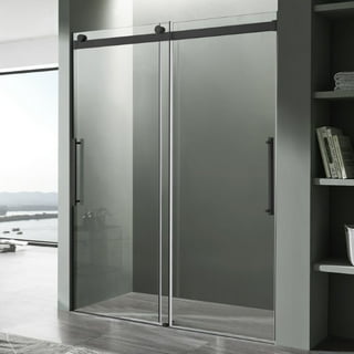 SUNNY Frameless Bifold Shower Door 32 in.W x 72 in.H Pivot Swing Shower Doors with 1/4 in. Clear ...
