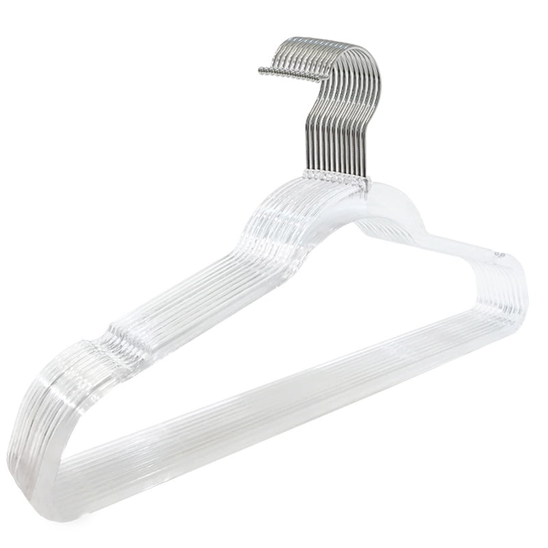 Clear Acrylic Clothes Hanger 10Pcs Non-Slip Dress Suit Hanger Wardrobe ...