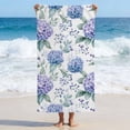 Blue Purple Spring Floral 2-in-1 Beach Towel Backpack,Quick Dry Beach ...