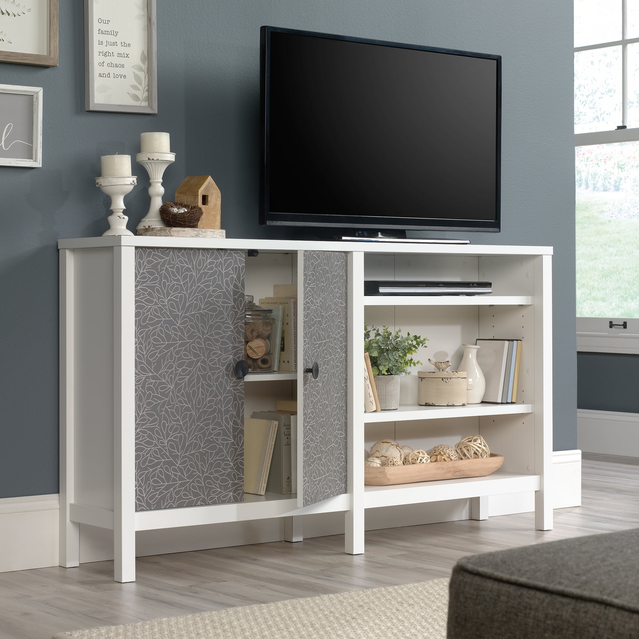 Sauder New Grange TV Stand for TVs up to 43", Soft White Finish ...