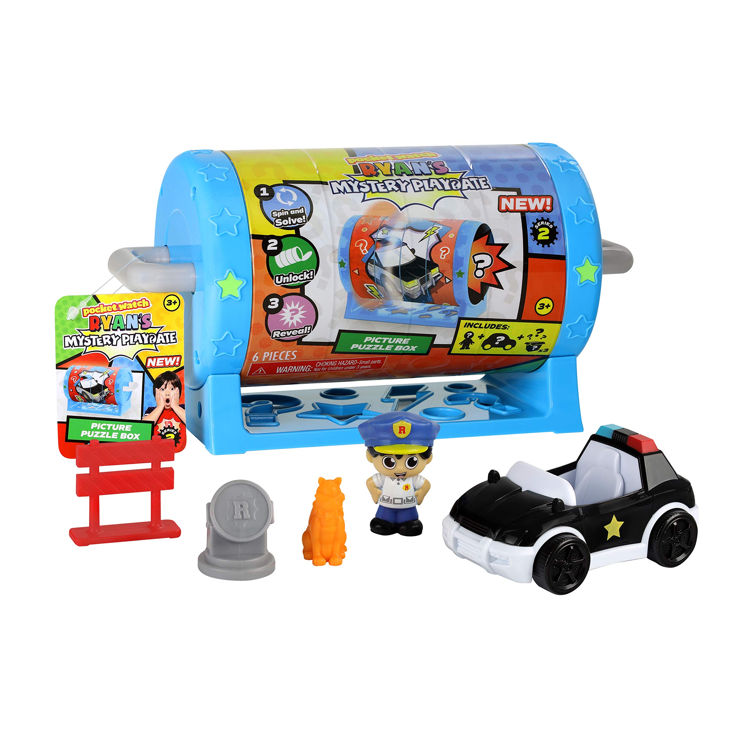Ryan'S Mystery Playdate Puzzle Box Police Ryan Figure Vehicle And Three ...