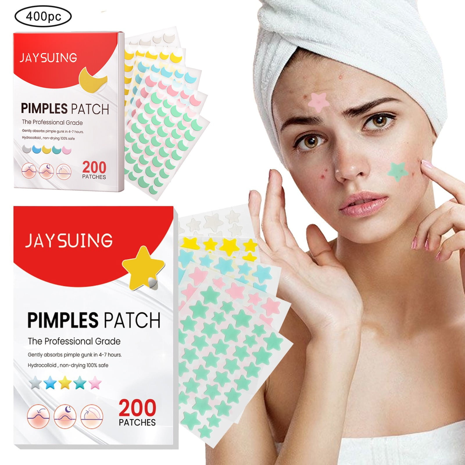 400 Almohadillas Hidrocoloides para Espinillas, Parches para Espinillas, Puntos para Manchas ...