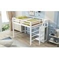 HMYG Full Size Loft Bed with Built-in Storage Wardrobe and Staircase ...
