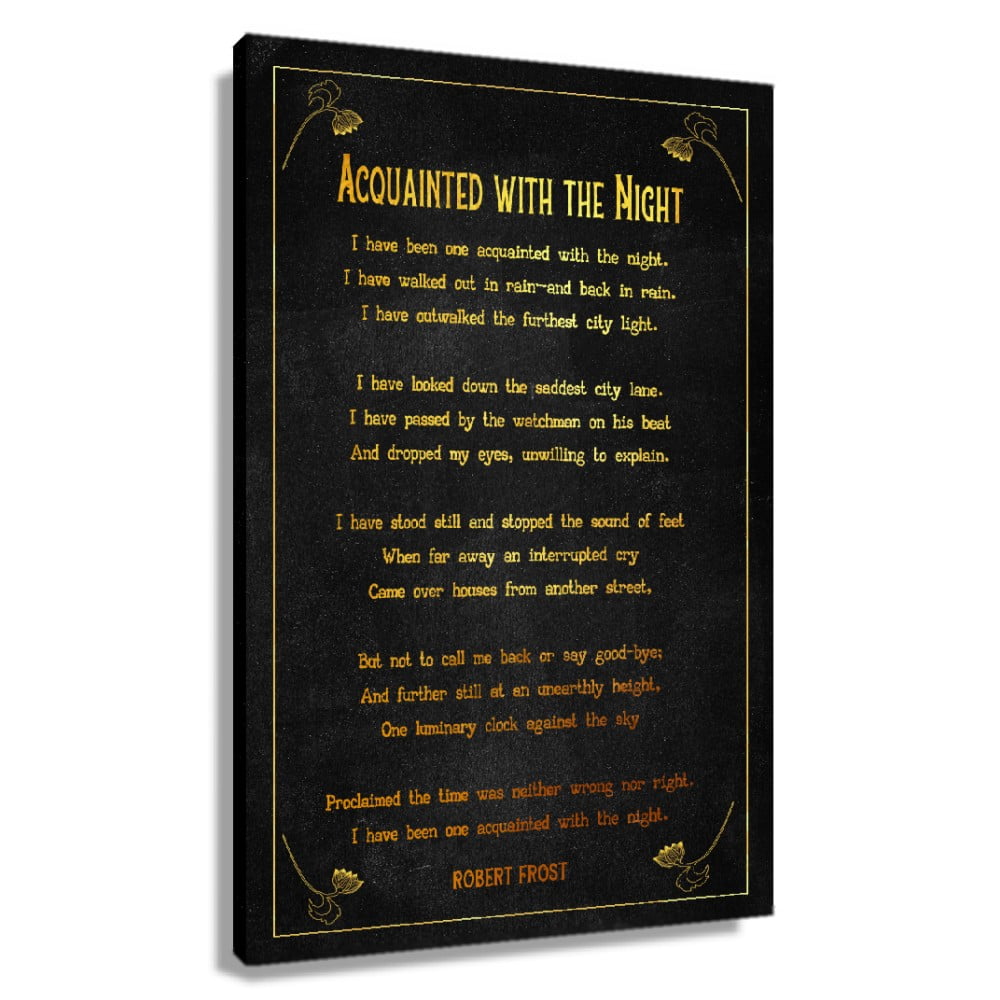 Acquainted With The Night Poem Wall Decor Robert Frost Quote Wall Art ...