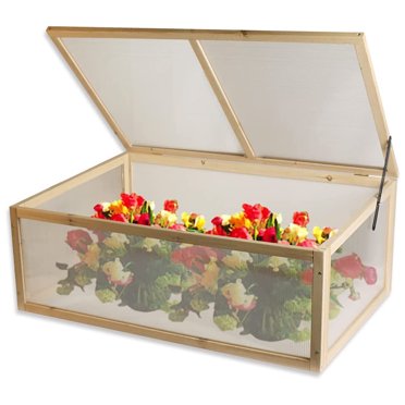 Costway Wooden Cold Frame Greenhouse Flower Planter Raised Plants Bed ...