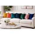 Alchemic Living Set of 2 Orange Luxurious Soft Velvet Rectangle Pillow ...