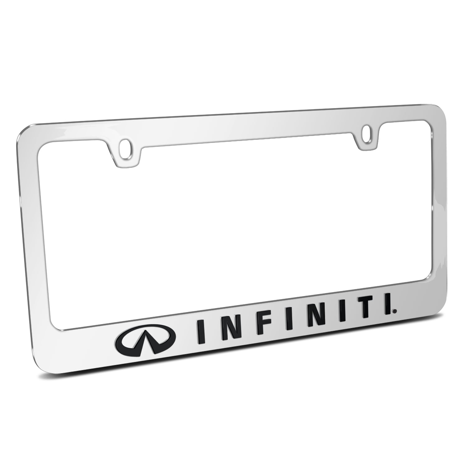 INFINITI Logo 3D Embossed Mirror Chrome Metal License Plate Frame for ...