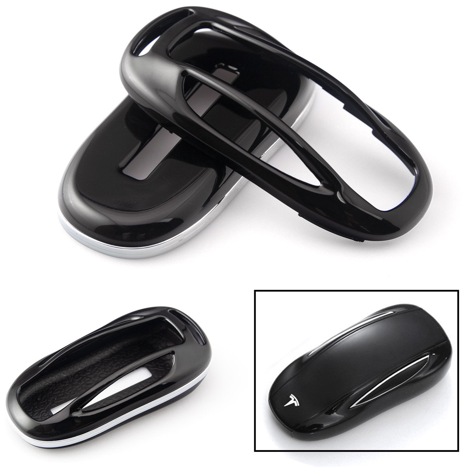 Xotic Tech Glossy Black Key FOB Cover Hard Shell Case for Tesla Model X ...