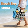 Blue Brown Paw Prints Mesh Beach Bag for Women Men,Large Beach Tote ...