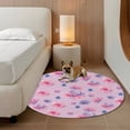 7ft Round Rug Spring Floral Area Rugs for Living Room Bedroom Washable ...