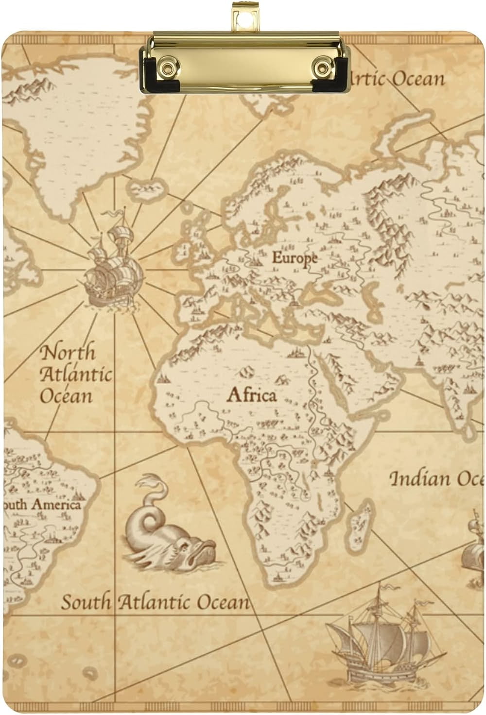 FMSHPON World Map Clipboard Hardboard Wood Nursing Clip Board and Pull ...