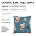 20"x20" Pillow Case Farm Animal Pig Christmas Throw Pillow Covers ...