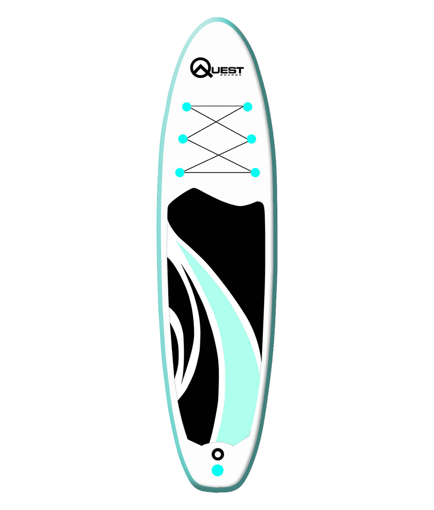 Quest Boards SUP Board Deluxe Paddle Board Wave Design - Blue Unisex ...
