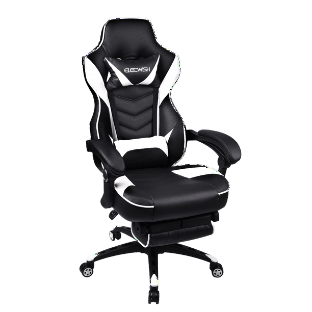 Elecwish Adjustable & Ergonomic Swivel Gaming Chair, White - Walmart.com