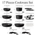 CAROTE 17pcs Nonstick Cookware Set, Pots and Pans with Detachable ...