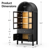 Cottinch 71" Arch Storage Cabinet with 4 Doors & Adjustable Shelves ...