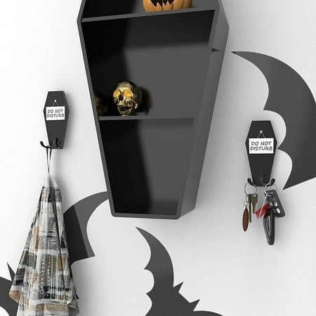 Coffin Key Holders 2 Pack, Spooky Gothic Decor for Wall, Wall Mounted ...