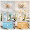20-Inch Caged Ceiling Fan with Lights and Remote,Flush Mount Ceiling ...
