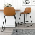 Better Homes & Gardens Farley Scoop Counter Height Stool, Camel Faux ...