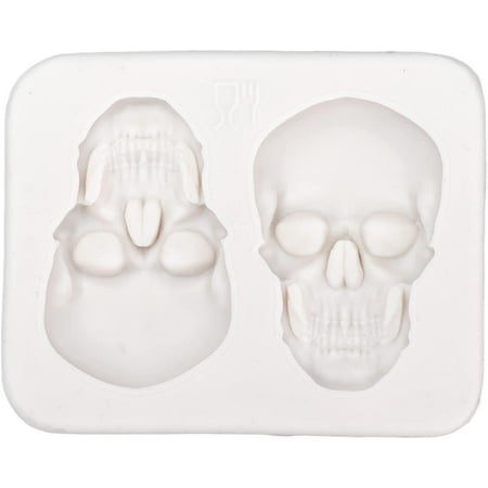 Skull Ice Cube Mold, 3D Skull Chocolate Fondant Mold Skeleton Head ...