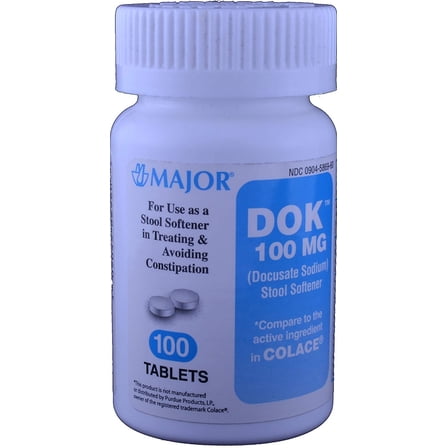 Major Brand 3-Pack Docusate Calcium 240mg, Sodium Free Stool Softener ...