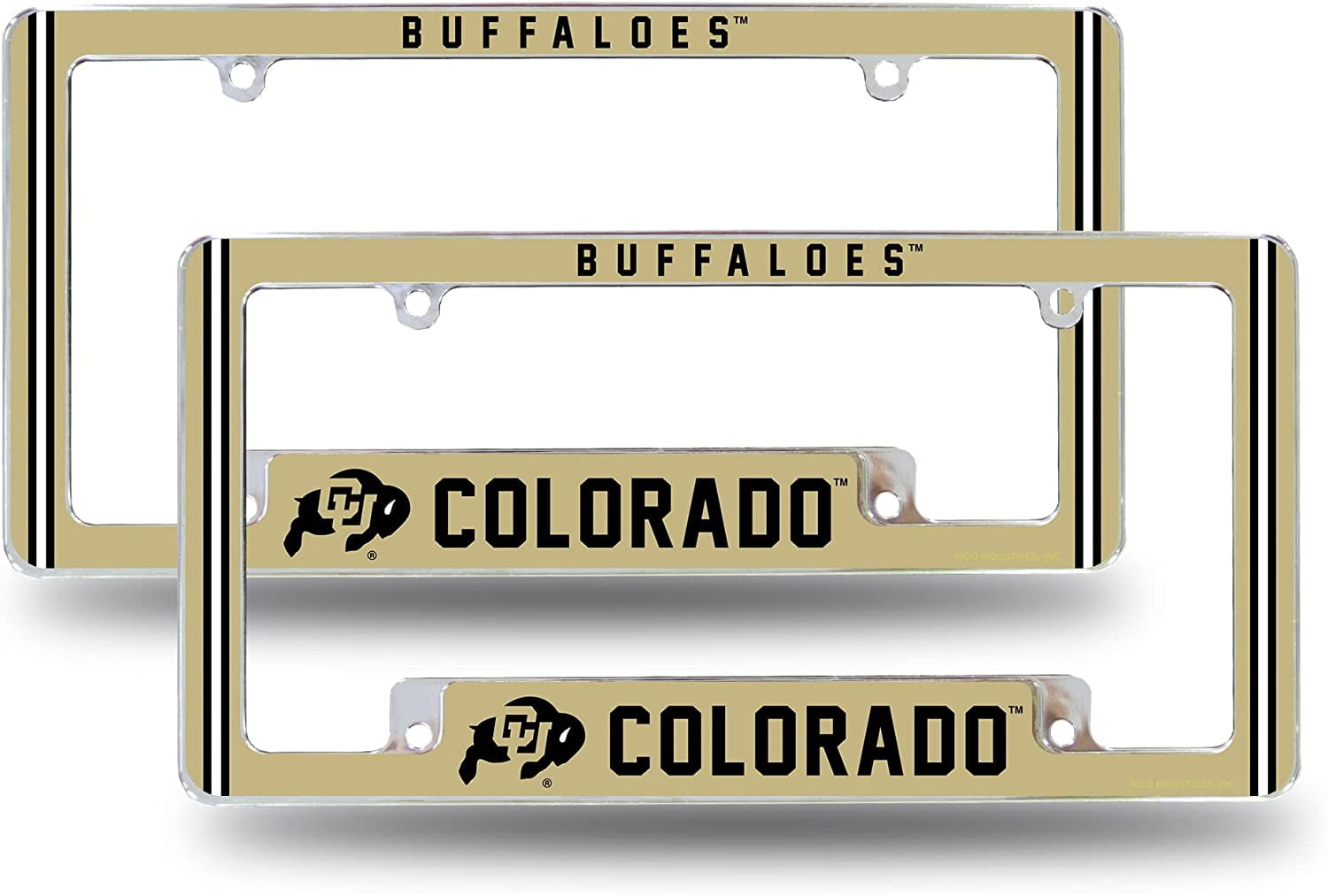 Colorado NCAA Buffaloes (Set of 2) Chrome Metal License Plate Frames ...