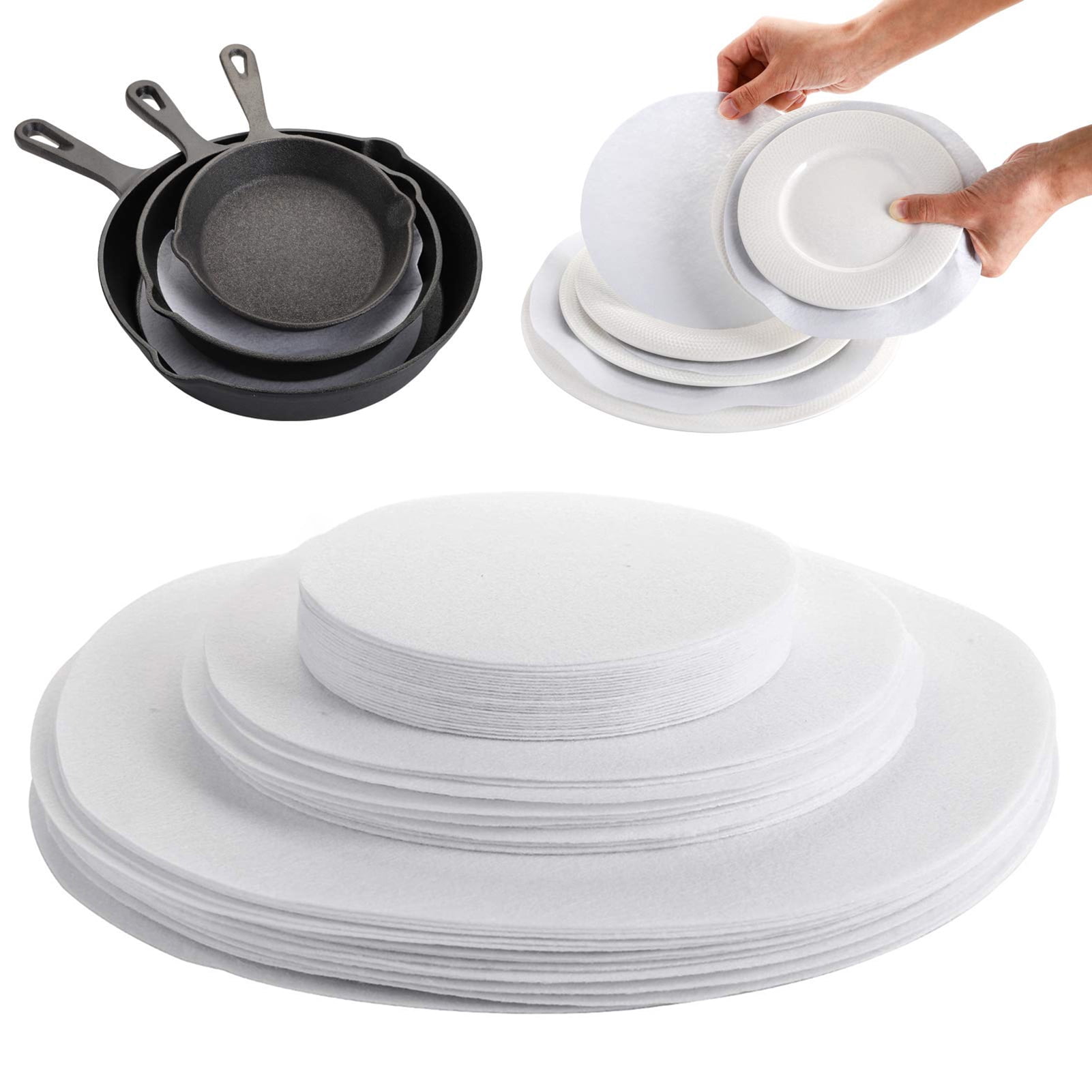 Set of 60 Felt Plate Dividers - 3 Sizes - Thick Round Stackable ...