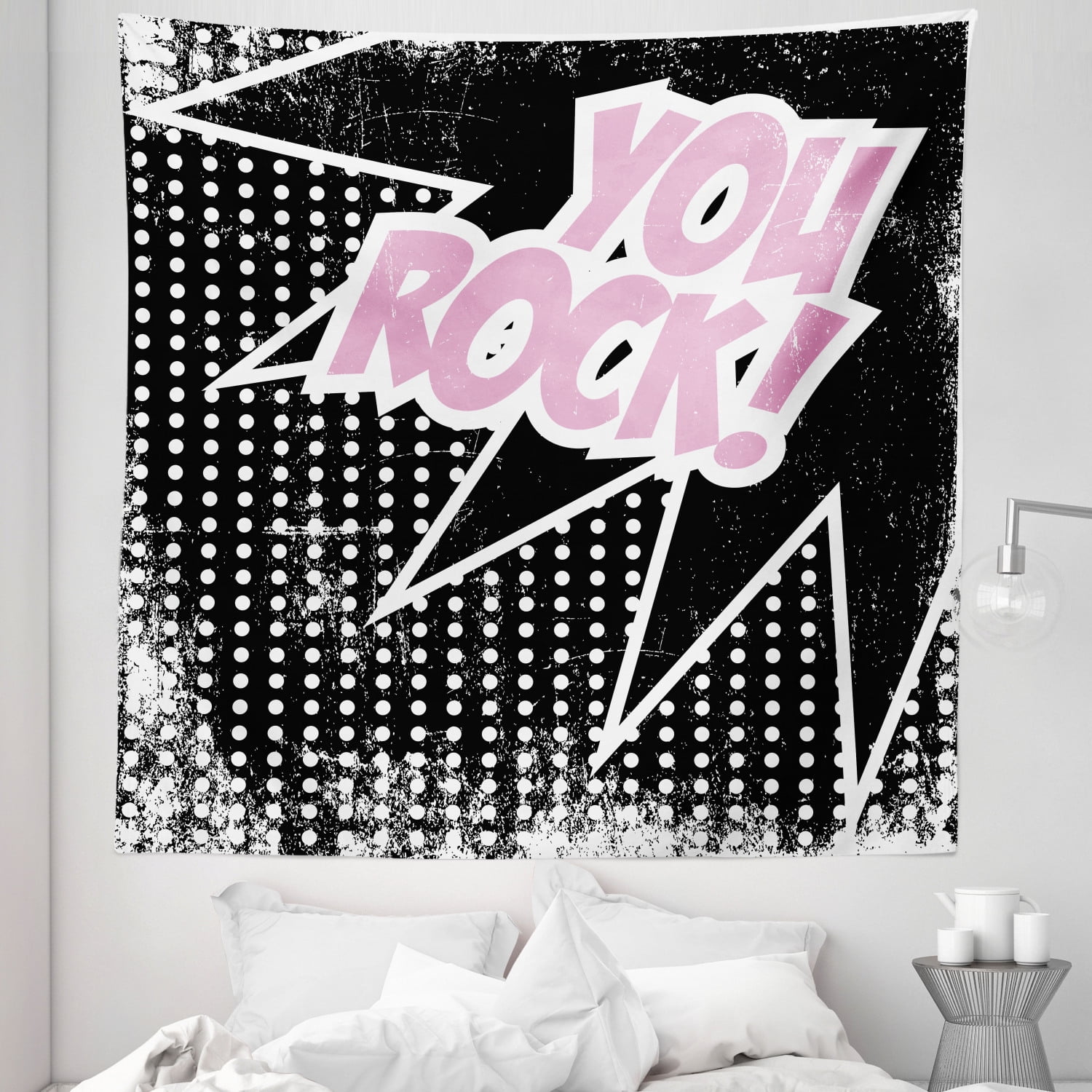 You Rock Tapestry, Halftone Background and Pop Art Style Calligraphy ...