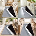 Abstract Geometric Texture Rectangle Rug 2'x6' Gray Black Triangle ...