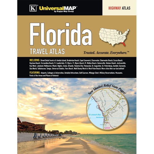 Universal Map Florida State Travel Atlas - Walmart.com