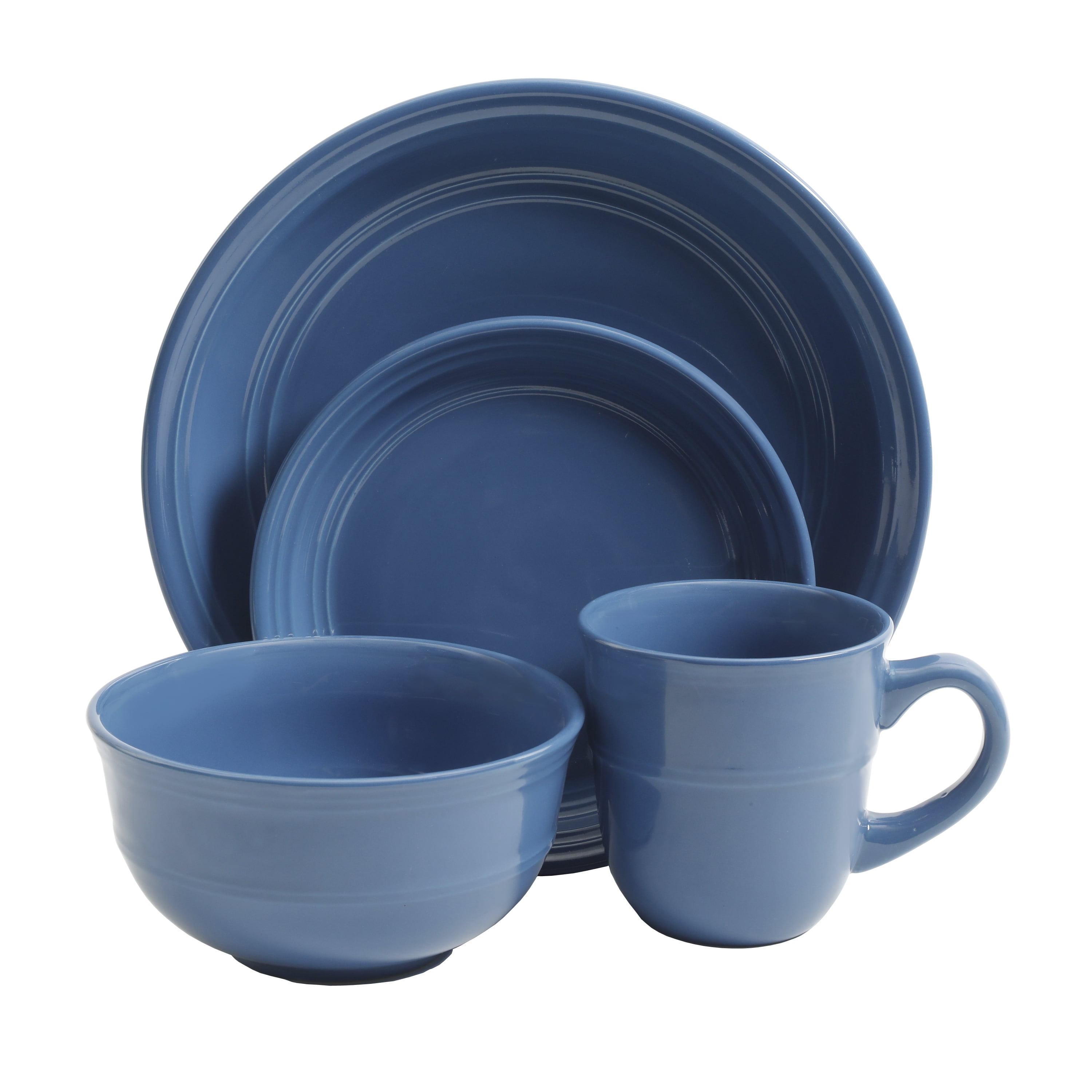 Mainstays Cobalt Rainforest 16-Pieces Dinnerware Set - Walmart.com
