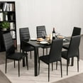 Giantex 6-Piece Dining Room Set, Steel Frame, PVC Leather Chairs ...