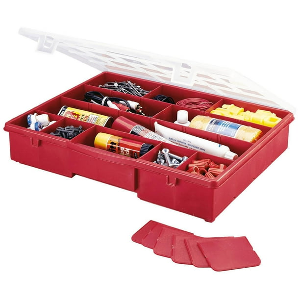 Stack-On 17 Compartment Storage Box (Red) - Walmart.com
